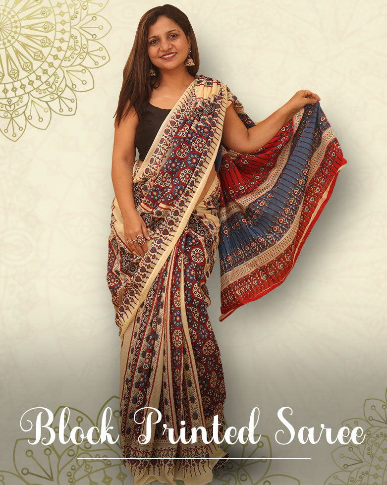 Shop Exquisite Block Printed Sarees - Captivating Handmade Designs ...