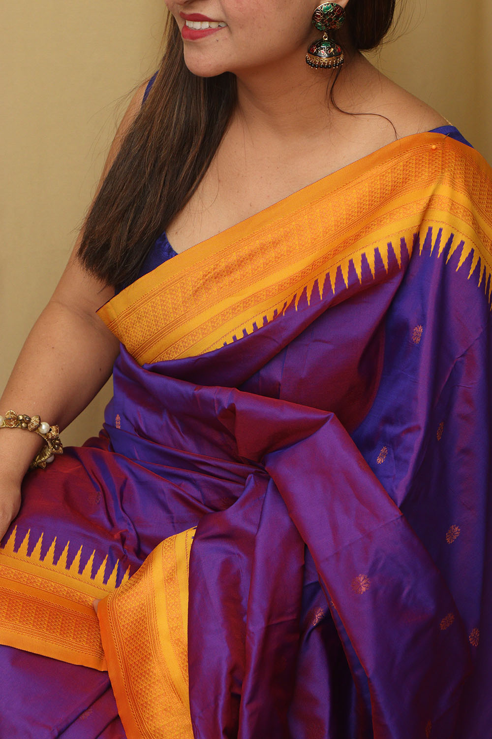 Ilkal Saree Online — Handwoven Temple Silk from Karnataka | Luxurion World