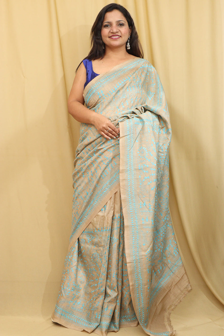 Kantha Sarees: Buy Kantha Silk Stitch Saree Online
