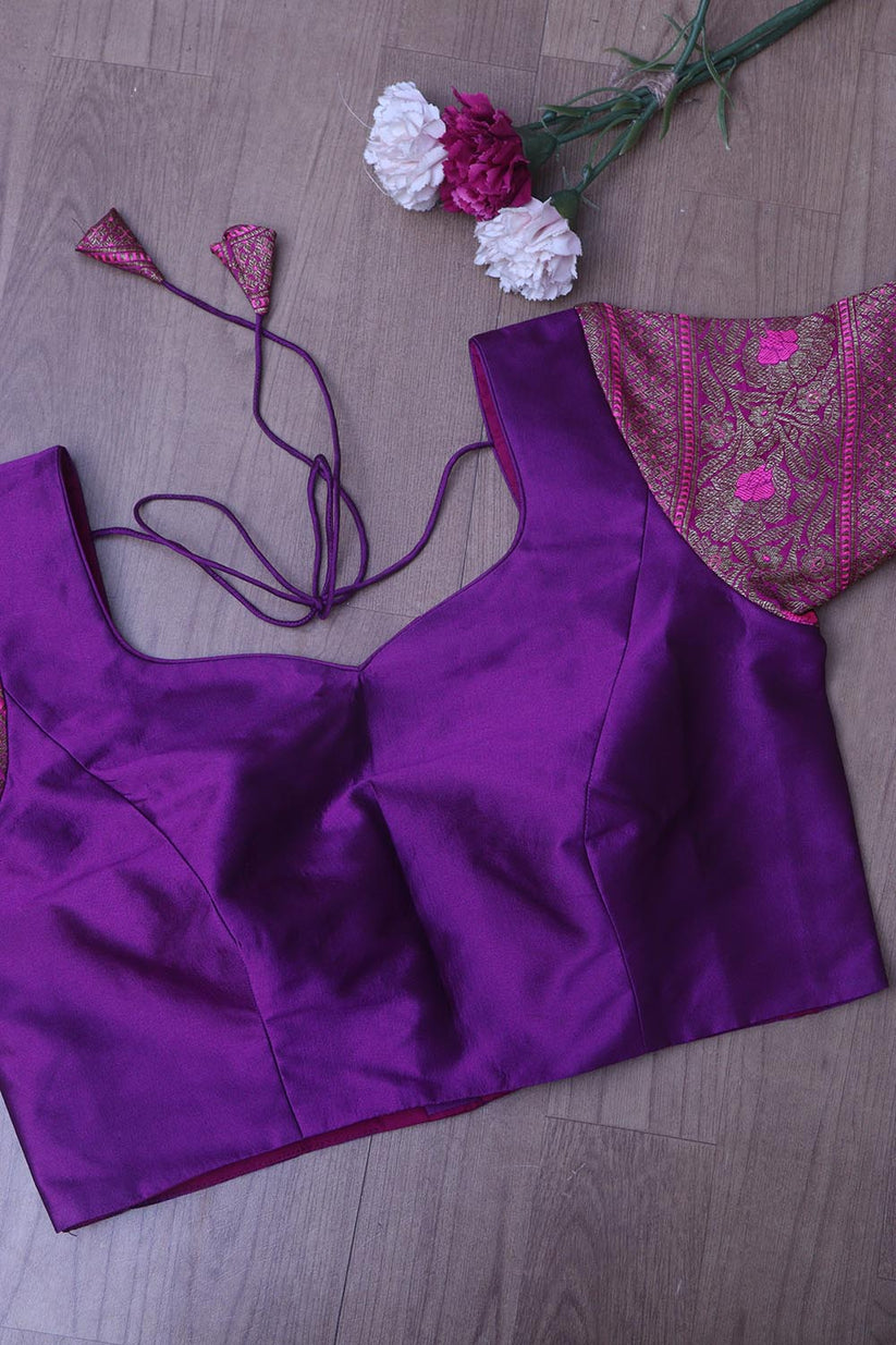 Stylish Purple Silk Blouse