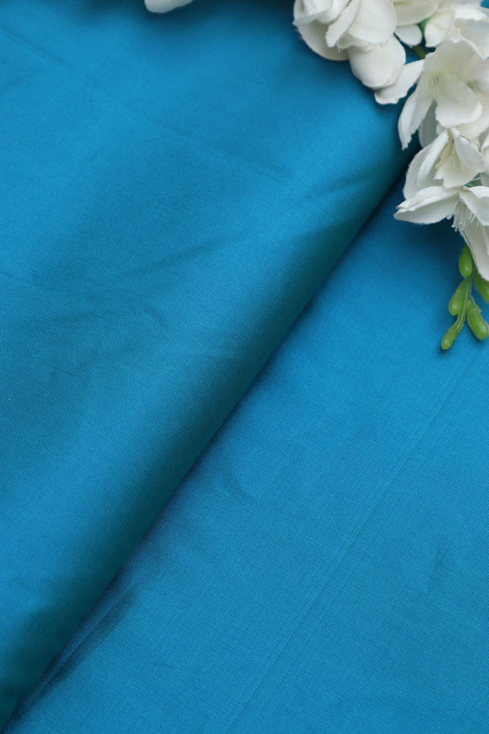 Shop the Luxurious Blue Plain Silk Fabric (1 Mtr) for Elegant Creations