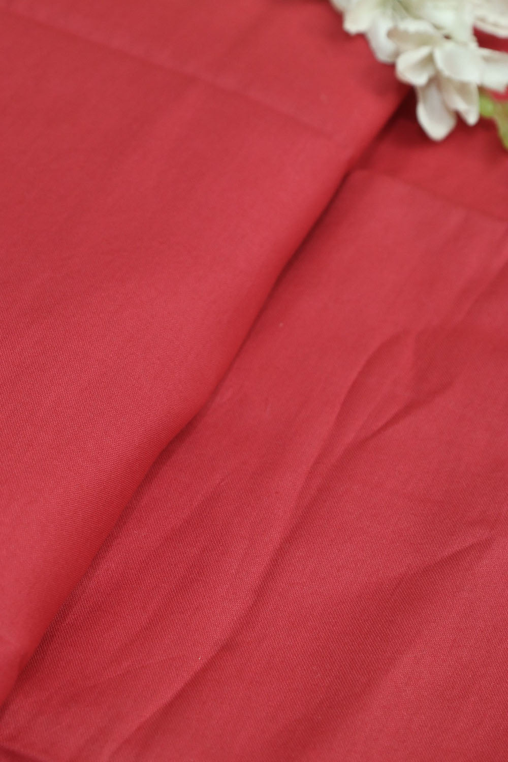Red Plain Cotton Silk Fabric - 1 Mtr