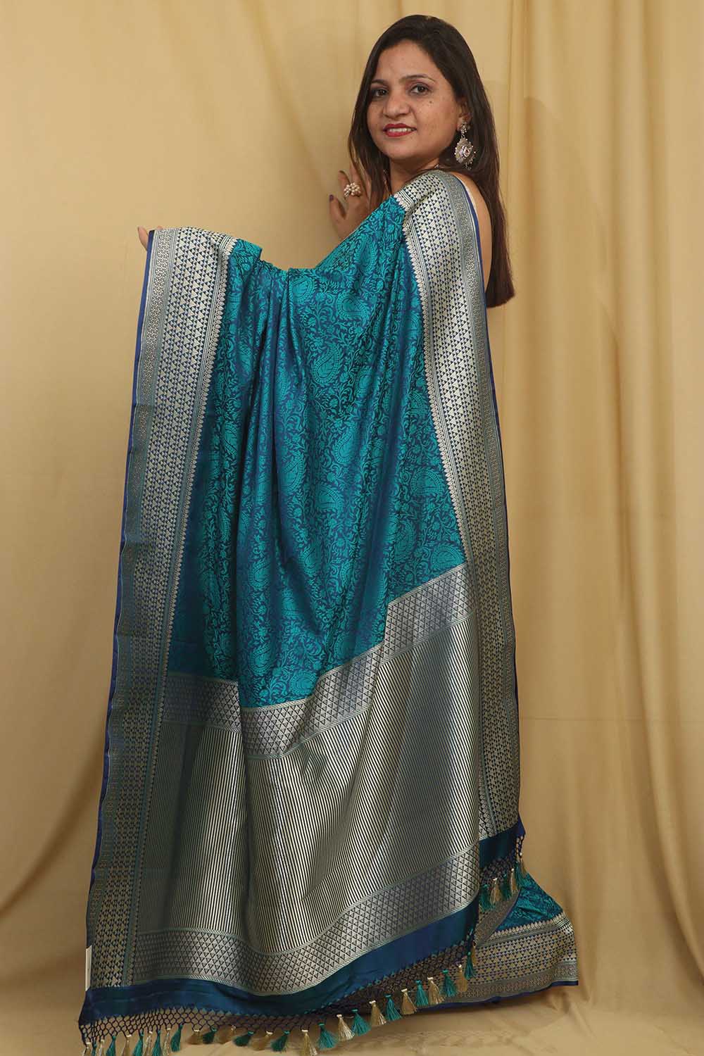 Blue Banarasi Silk Saree - Elegant Traditional Attire
