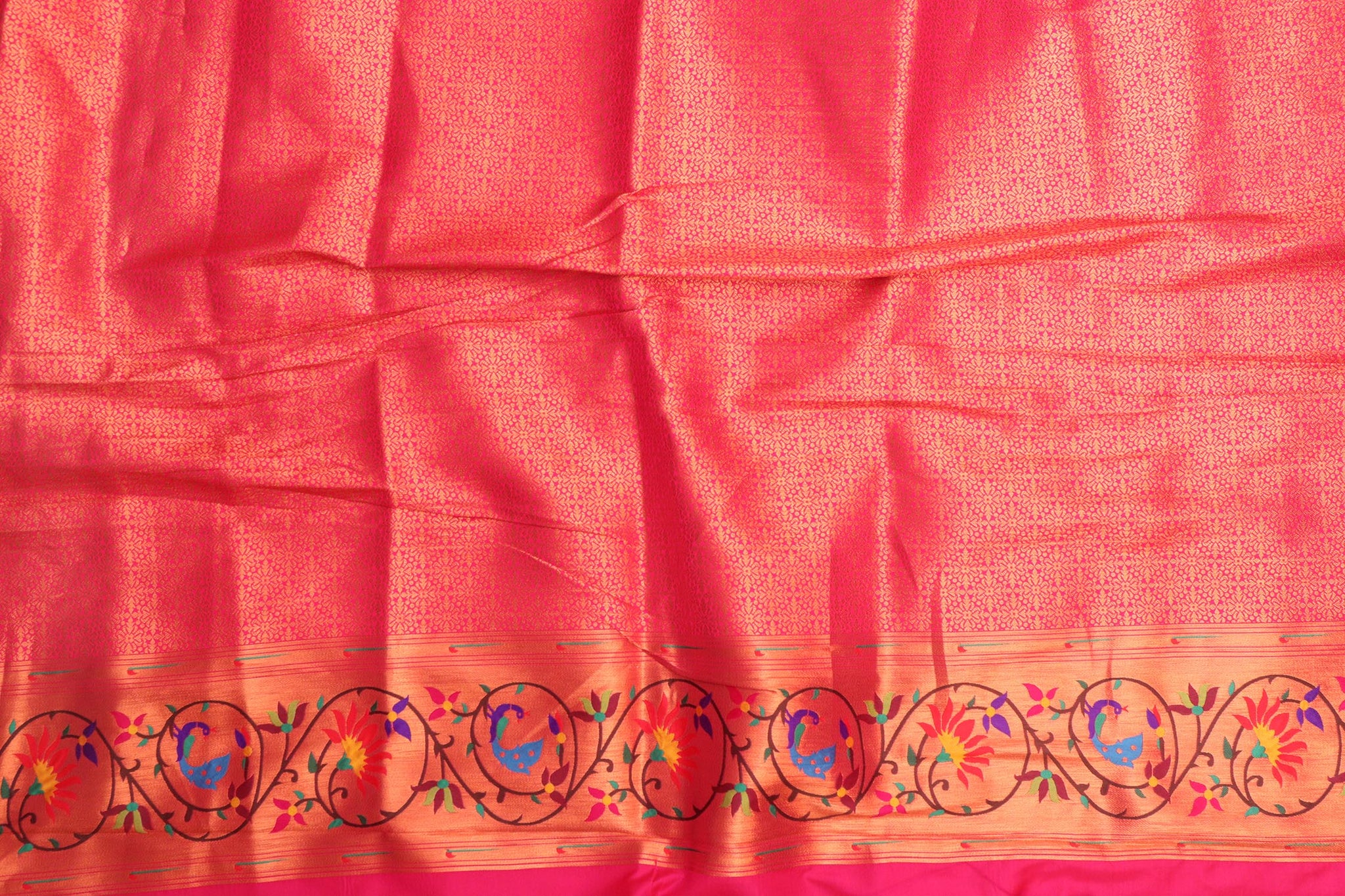 Elegant Pink Paithani Silk Saree