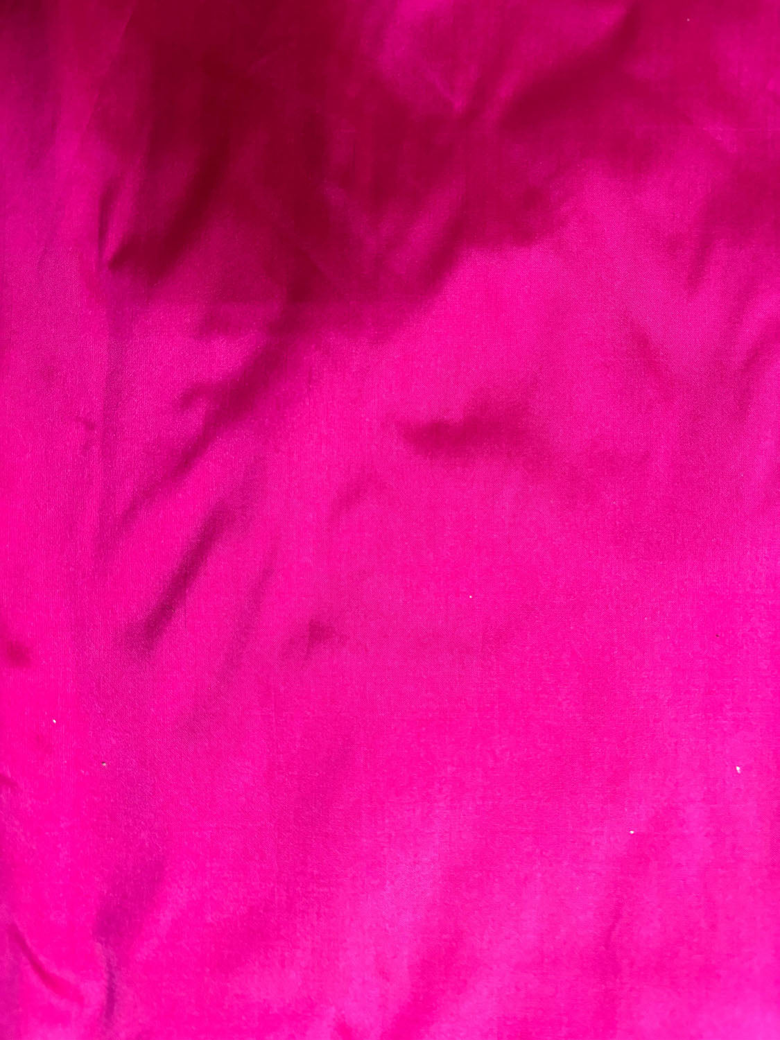 Pink Plain Silk Suit With Green Hand Embroidered Flower Design Kantha