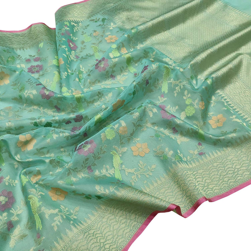 Handloom Banarasi Kora Silk Saree