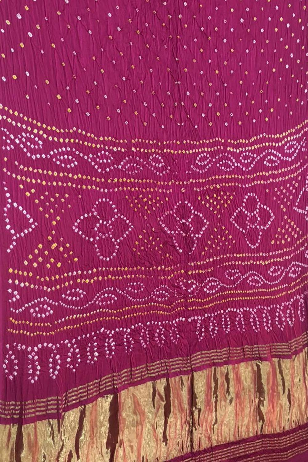 Pink Bandhani Silk Saree - Handcrafted Elegance