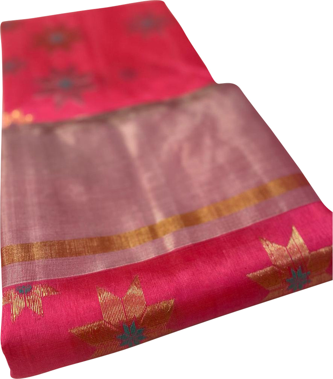 Get 20% Off on Pink Chanderi Handloom Silk Saree