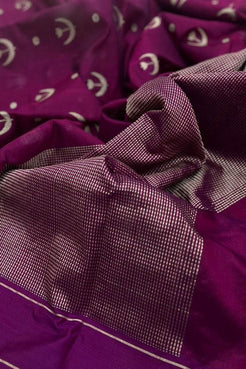 Exquisite Purple Chanderi Silk Saree