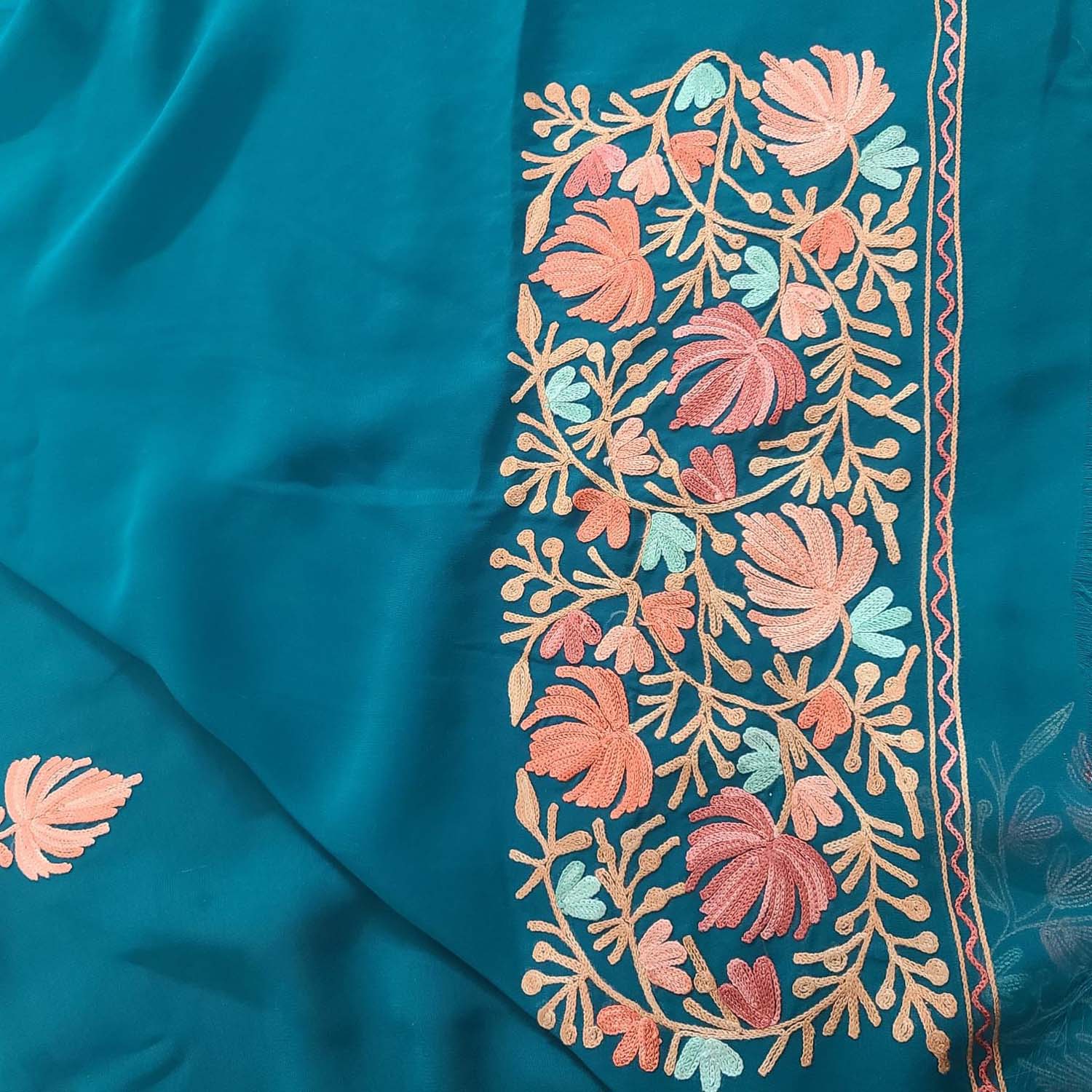 Hand Embroidered Kashmiri Aari Work Saree