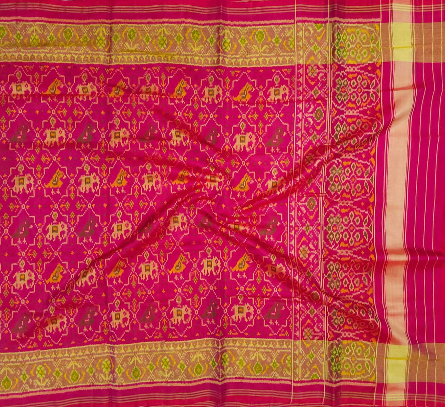 Handloom Patola Silk Ikat Saree in Pink
