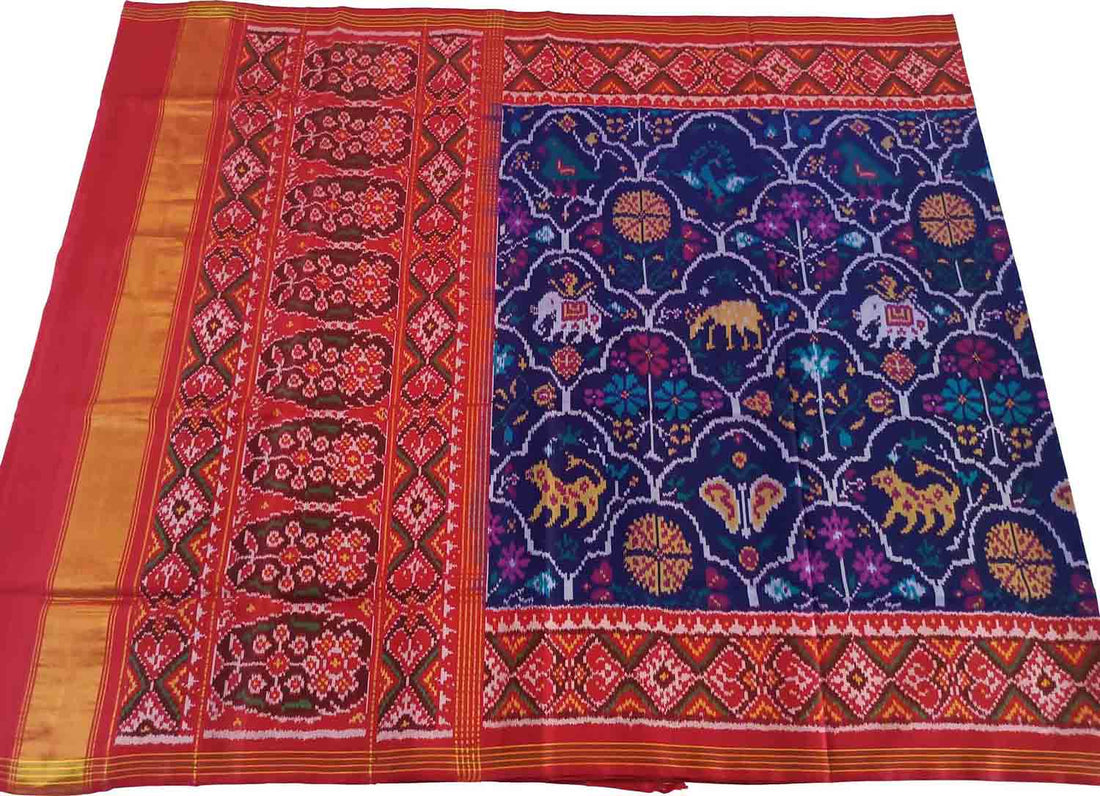 Blue Semi Patan Patola Silk Saree