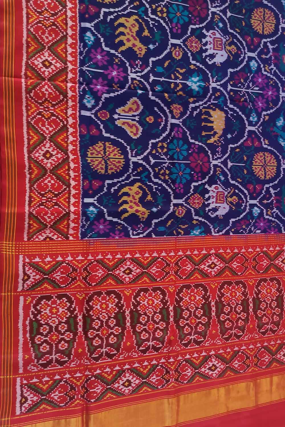 Blue Semi Patan Patola Silk Saree