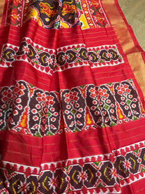 Stunning Multicolor Handloom Pochampally Single Ikat Pure Silk Saree