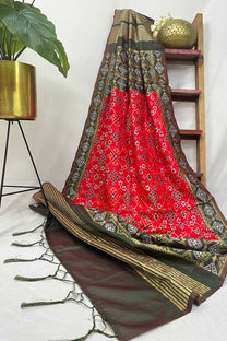 Elegant Red Patola Silk Dupatta