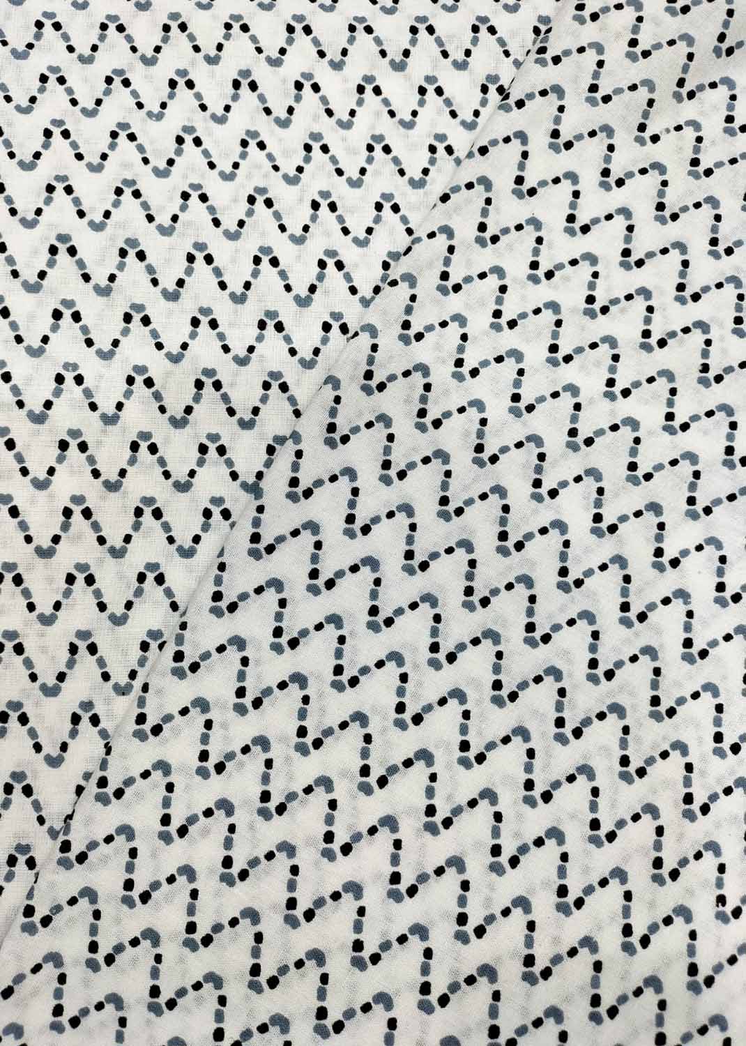 Shop the Trend: Stylish White Cotton Fabric with Digital Print - 1 Mtr ...