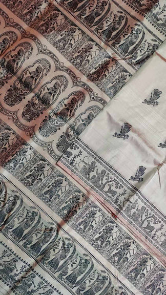 Exquisite Pastel Baluchari Handloom Silk Saree: Pure Elegance