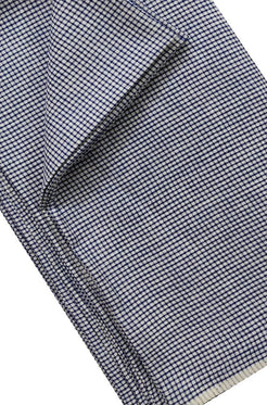 Shop Premium Blue Checks Pure Linen Fabric (1 Mtr) for Elegant Designs