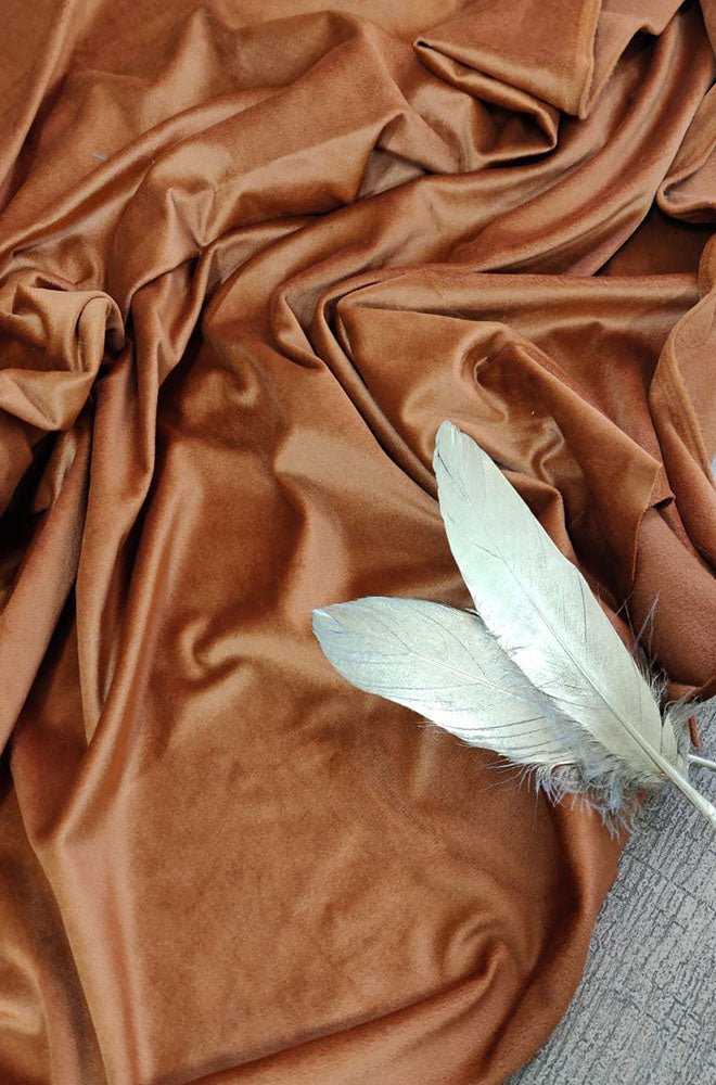 Shop Luxurious Brown Velvet Fabric (1 mtr) for Elegant Home Décor