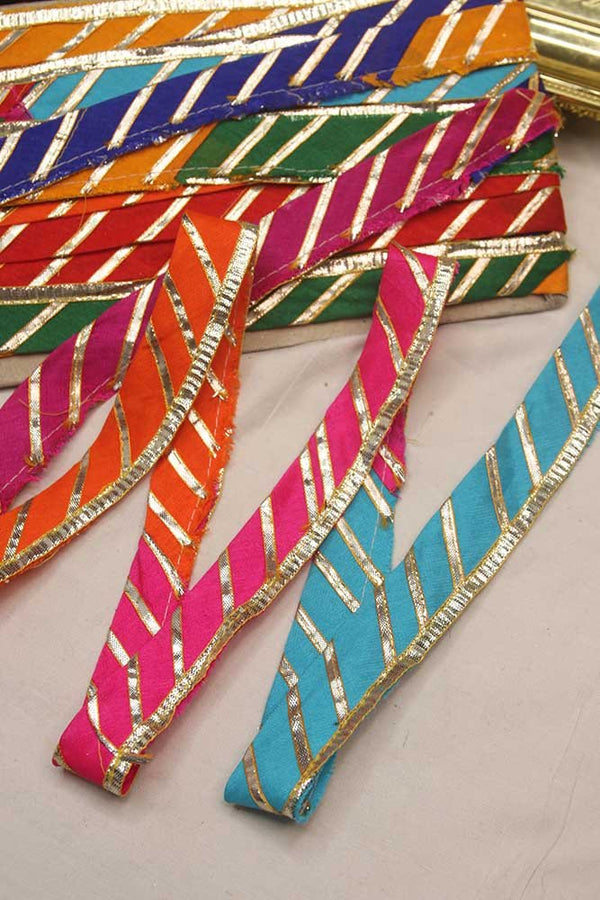 Multicolor Trendy Gota Patti Work Lace (9 Mtrs) - Luxurionworld